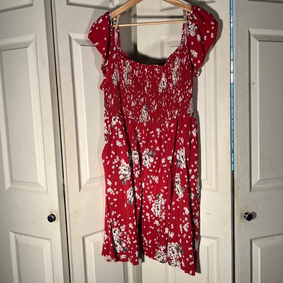 torrid | Dresses | Torrid Red And White Floral Dress Size 3xl | Poshmark